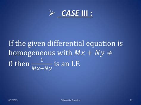 Exact And Non Differential Equation Ppt