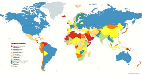 Percentage Of Foods Imported Exported By Country R MapPorn