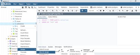 Membuat Crud Menggunakan Pgadmin Pesona Informatika