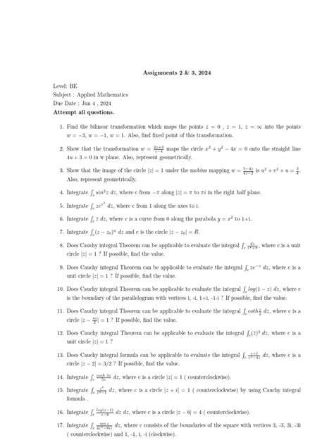 Applied Maths Assignments 2 3 Pdf Differential Geometry Complex