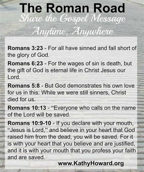 The Roman Road To Salvation Kathy Howard