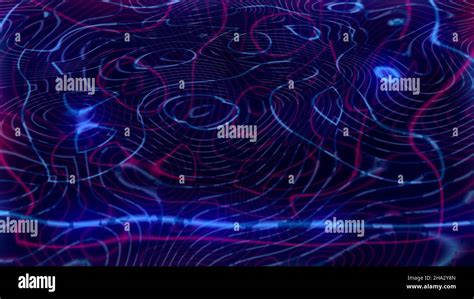 Abstract Waving Fluid Dark Substance With Colorful Neon Light Flares Seamless Loop Motion