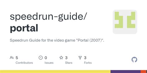 GitHub Speedrun Guide Portal Speedrun Guide For The Video Game Portal 2007