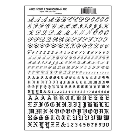 Old English Cursive Alphabet Chart