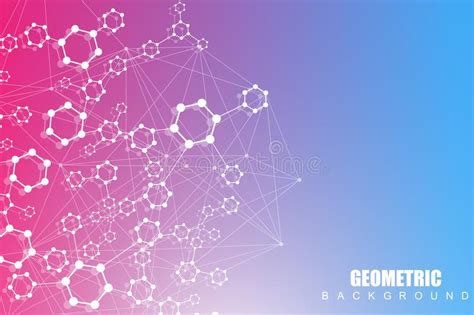 Geometric Abstract Background With Connected Line And Dots Structure Molecule And Communication