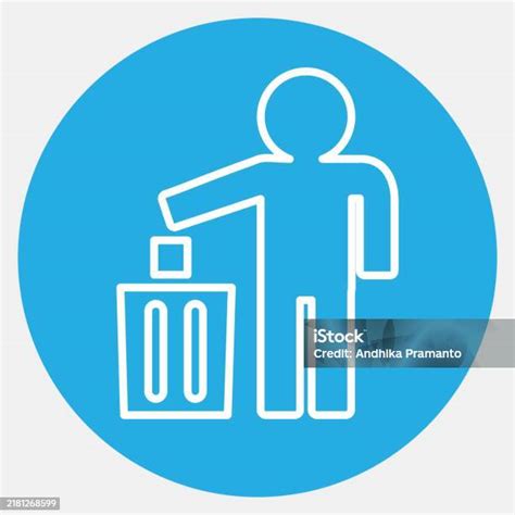 아이콘 쓰레기를 버리지 마십시오 패키징 기호 요소 파란색 원형 스타일의 아이콘입니다 인쇄물 포스터 로고 제품 포장 표지판 탐험 등에 적합합니다 0명에 대한 스톡 벡터 아트