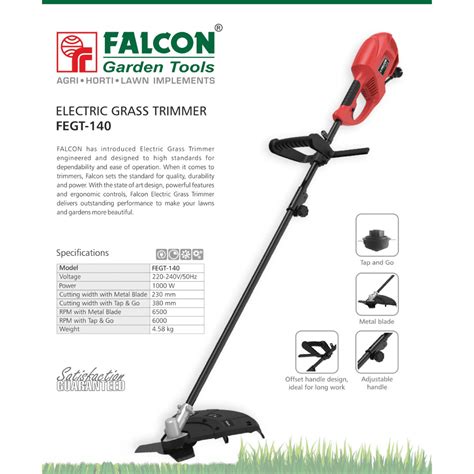Falcon 1000 Watt Electric Grass Cutting Machine Fegt 140 With Metal