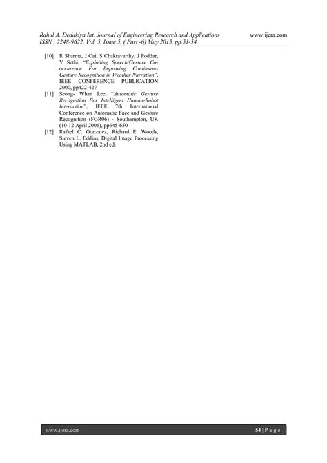 Feature Extraction Of Gesture Recognition Based On Image Analysis For Different Environmental