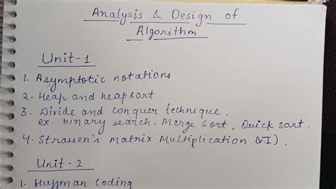 Ada Most Important Topics Of Btech Analysis And Design Of Algorithm