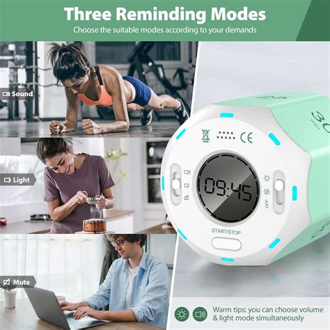 Pomodoro Timer 8 Sides Visual Magnetic Timer Digital Cube Flip Timer