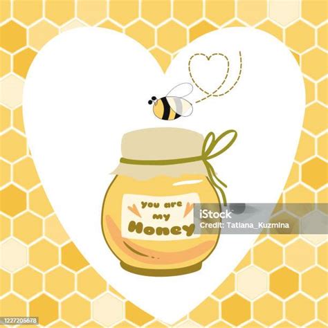 꿀벌 파티 생일 아이 세인트 발렌타인 데이 노란 꿀벌 사랑을위한 내 꿀 배너 꿀 항아리 귀여운 포스터 0명에 대한 스톡 벡터 아트 및 기타 이미지 Istock