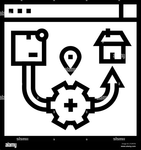 Ecommerce Logistics Logistic Manager Line Icon Vector Illustration