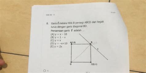 SON No 30 Pon 8 Garis Melalui Titik B Persegi StudyX