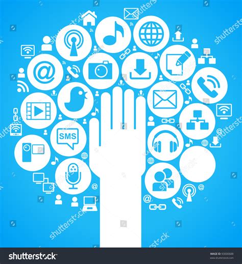 Social Media Communication Global Computer Networks Stock Vector Royalty Free 93000688