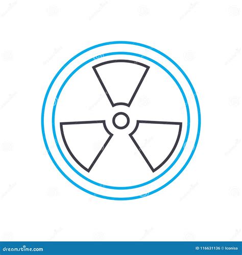 Radioactive Analysis Vector Thin Line Stroke Icon Radioactive Analysis Outline Illustration