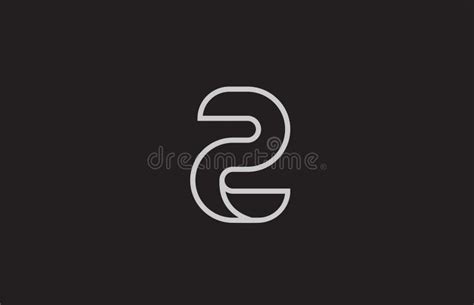 Black And White Number 2 Two Logo Icon Design Stock Vector