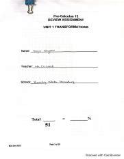 Mastering Transformations In Pre Calculus Graph Analysis Course Hero