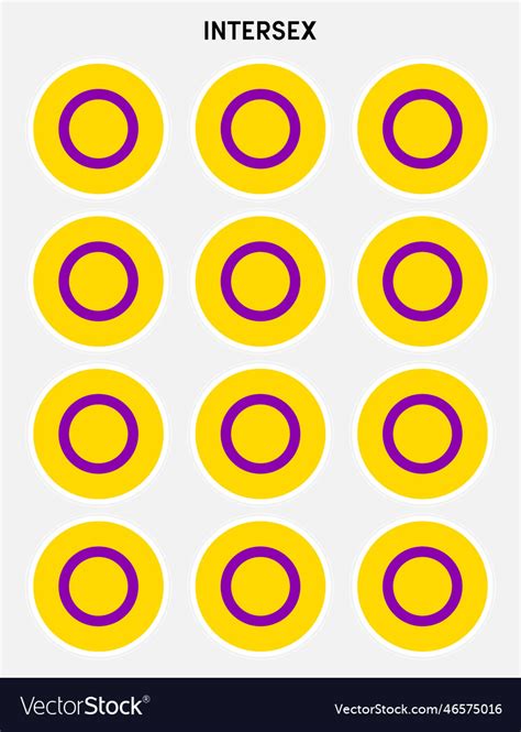 Set Of Pride Flags Intersex Flags Sticker Vector Image