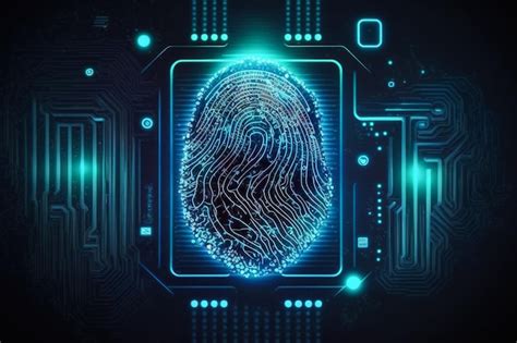 Premium Ai Image Digital Fingerprint On A Black Background Digital Security Concept Generative Ai