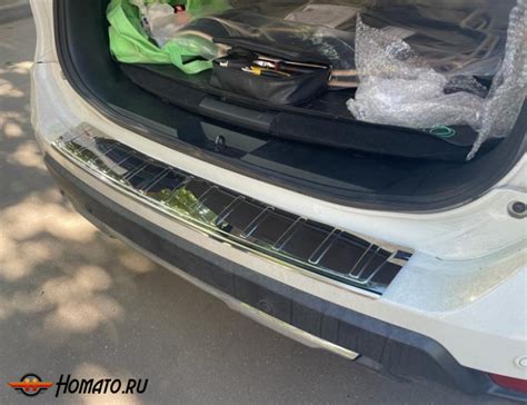 Накладка на задний бампер Ниссан Х Трейл Т32 рестайл нержавейка, с ...