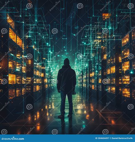Hacker In Hoodie Cyber Security Threat And Digital Intrusion Digital Security Concept Stock