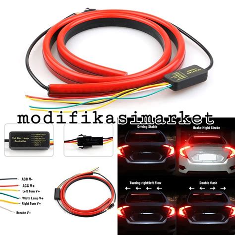 Jual LAMPU REM MERAH LED TAIL TRUNK RED BRAKE LAMP 4 MODE 6 KABEL HIGH QUAL Shopee Indonesia