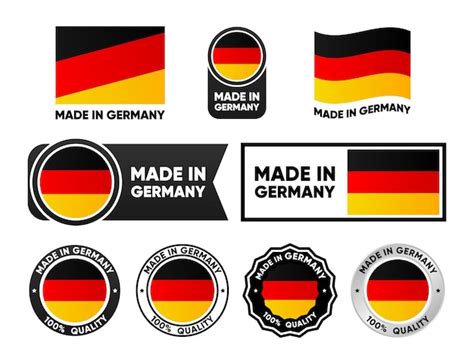 Colección De Etiquetas Fabricadas En Alemania Juego De Sellos Planos