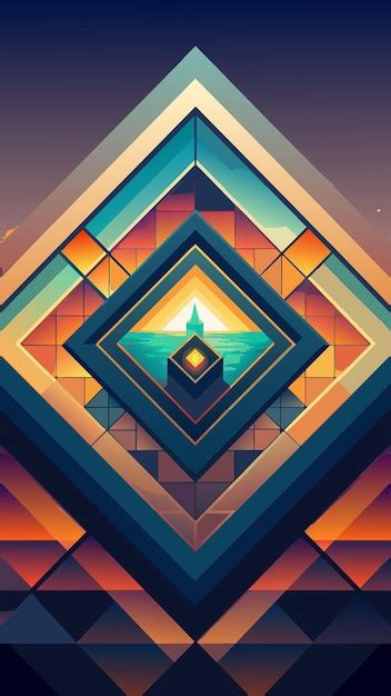 Square Within A Square Fractal Vector Illustration Flat 2 Premium Ai Generated Vector