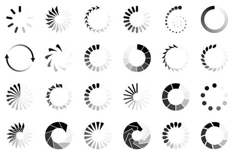 로더 아이콘 벡터 원 버튼입니다 다운로드 라운드 프로세스를 업로드로드 기호 기호 진행률 표시 줄 벡터 그림입니다 로고에 대한 스톡 벡터 아트 및 기타 이미지 Istock