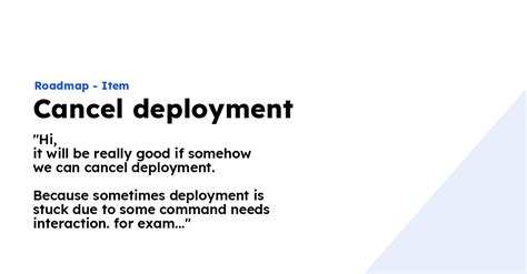 Cancel Deployment Ploi Roadmap