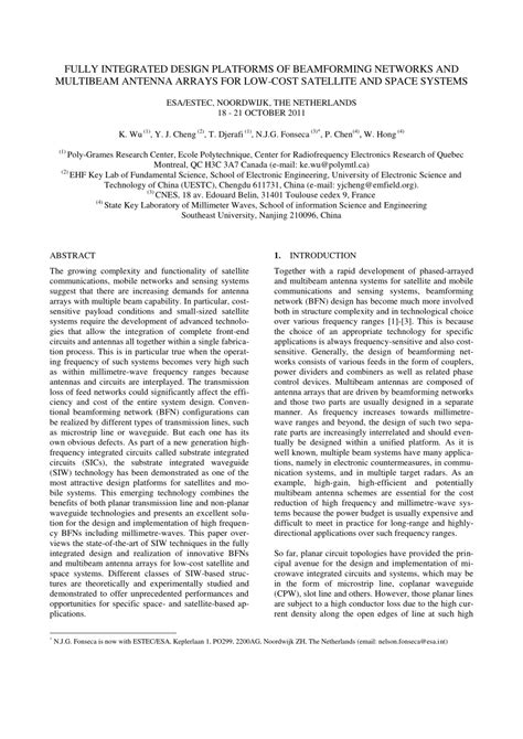 Pdf Fully Integrated Design Platforms Of Beamforming Networks And