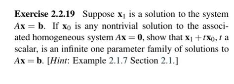 Solved Exercise 2219 Suppose X₁ Is A Solution To The