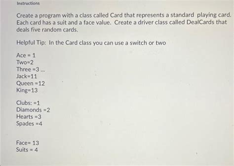 Solved Instructions Create A Program With A Class Called