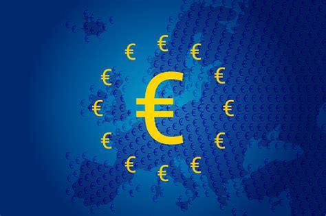 유럽 연합 플래그 배경 유럽지도 배경 파란색 벡터 일러스트레이션 유럽연합 화폐 단위에 대한 스톡 벡터 아트 및 기타 이미지 Istock
