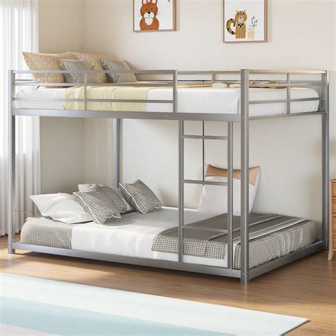 Isabelle And Max™ Full Over Full Metal Bunk Bed Low Bunk Bed With Ladder