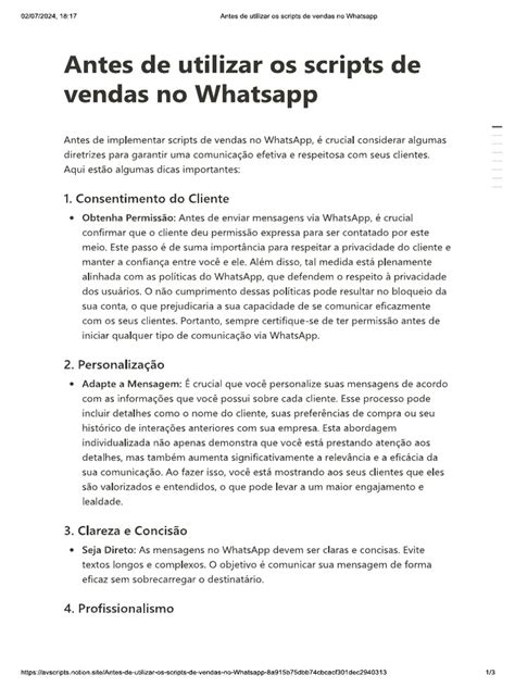 Antes De Utilizar Os Scripts De Vendas No Whatsapp Pdf