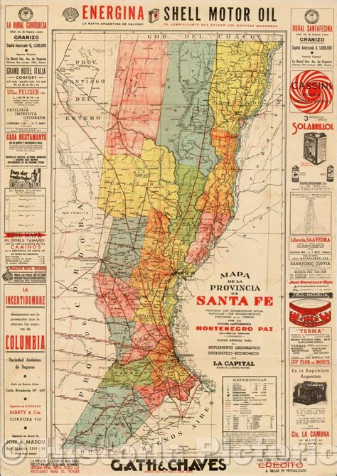 Historic Map Mapa De La Provincia De Santa Fe Preparado Con