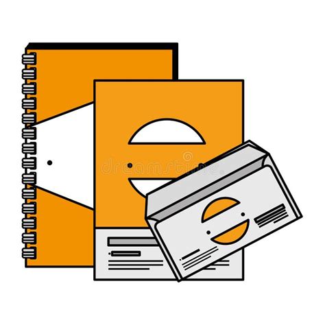 Notepad And Envelope With Company Emblem Print Stock Illustration