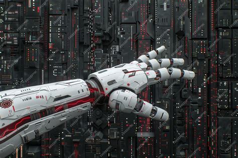 Premium Photo Robotic Arm On Digital Futuristic Background D Rendering