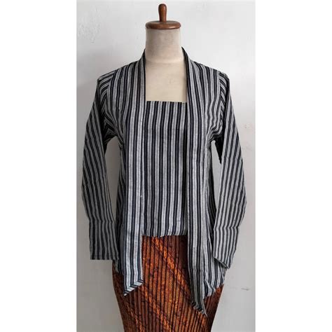 Kebaya Tenun Lurik Ukuran Dewasa Baju Wanita Kebaya Lurik Jawa