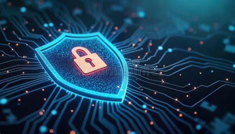 Advanced Tech Illustration Shows Secure Global Network With Shield Icon Cyber Security Data