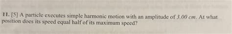 Solved A Particle Executes Simple Harmonic Motion With Chegg