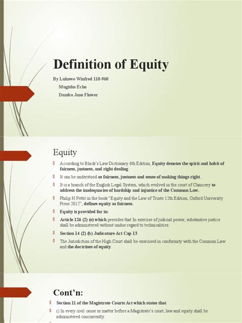 Definition Of Equity Pdf Equity Law Common Law