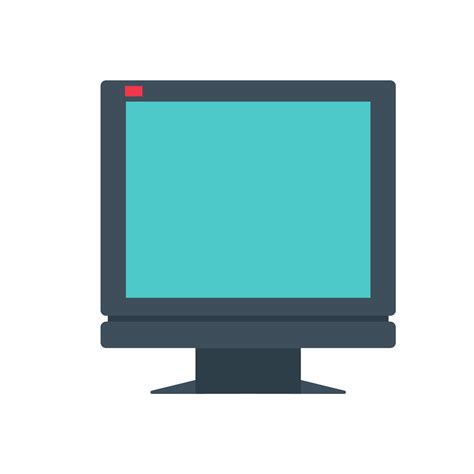 Display Monitor Vector Computer Screen Design Isolated White Blank Illustration Equipment