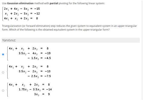 Solved Use Gaussian Elimination Method With Partial Pivoting