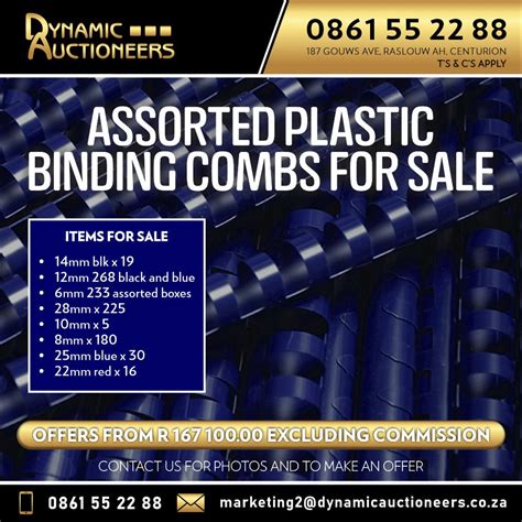 Assorted Plastic Binding Combs For Sale Assorted Plastic Binding Combs For Sale