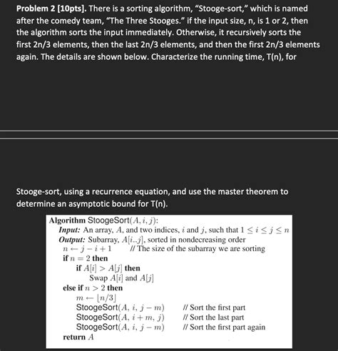 Solved Problem 2 10pts There Is A Sorting Algorithm