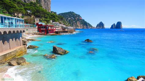 Marina Piccola Of Capri Famed For Its Turquoise Waters And Beach Clubs