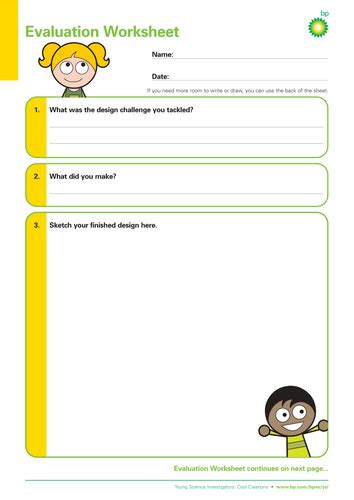 Design And Technology Evaluation Worksheet Teaching Resources