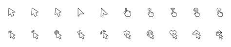 Cursor Concept Cursor Line Icon Set Collection Of Vector Signs In